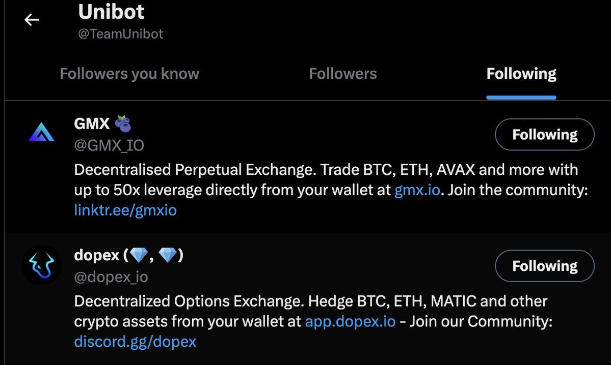 Res on Twitter: "$unibot only follows 2 projects. 1️⃣ Partnership with @dopex_io already ...