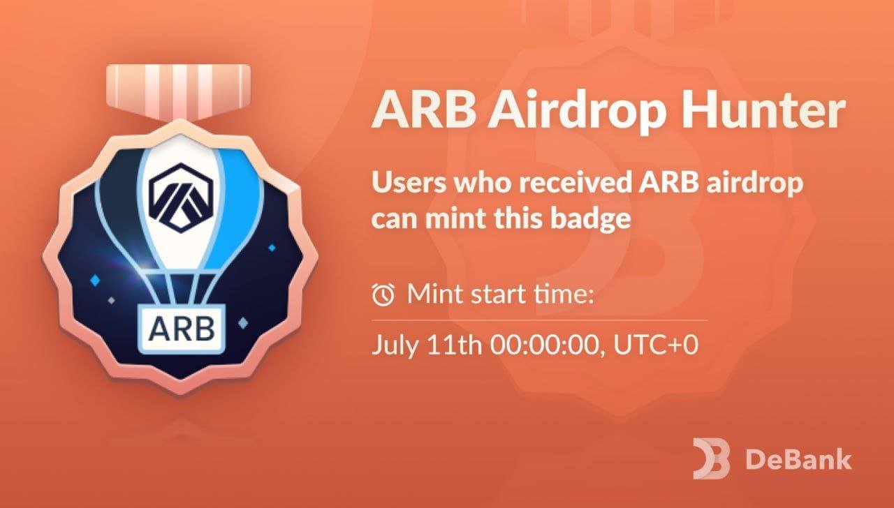 GA Crypto on Twitter: "🔥 #DeBank - ARB Airdrop Hunter Badge 💎 Users who claimed Arbitrum Airdrop ...