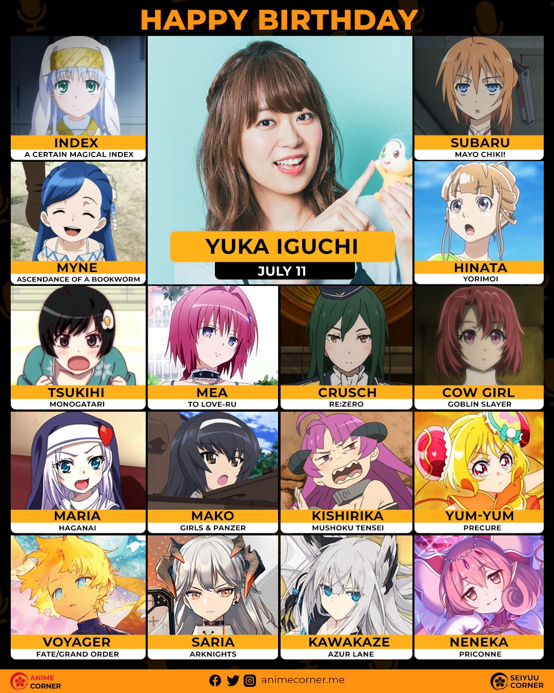 Seiyuu Corner on Twitter: "Happy 35th birthday to the multi-talented seiyuu, Yuka Iguchi! 😍🎉🎂 ...