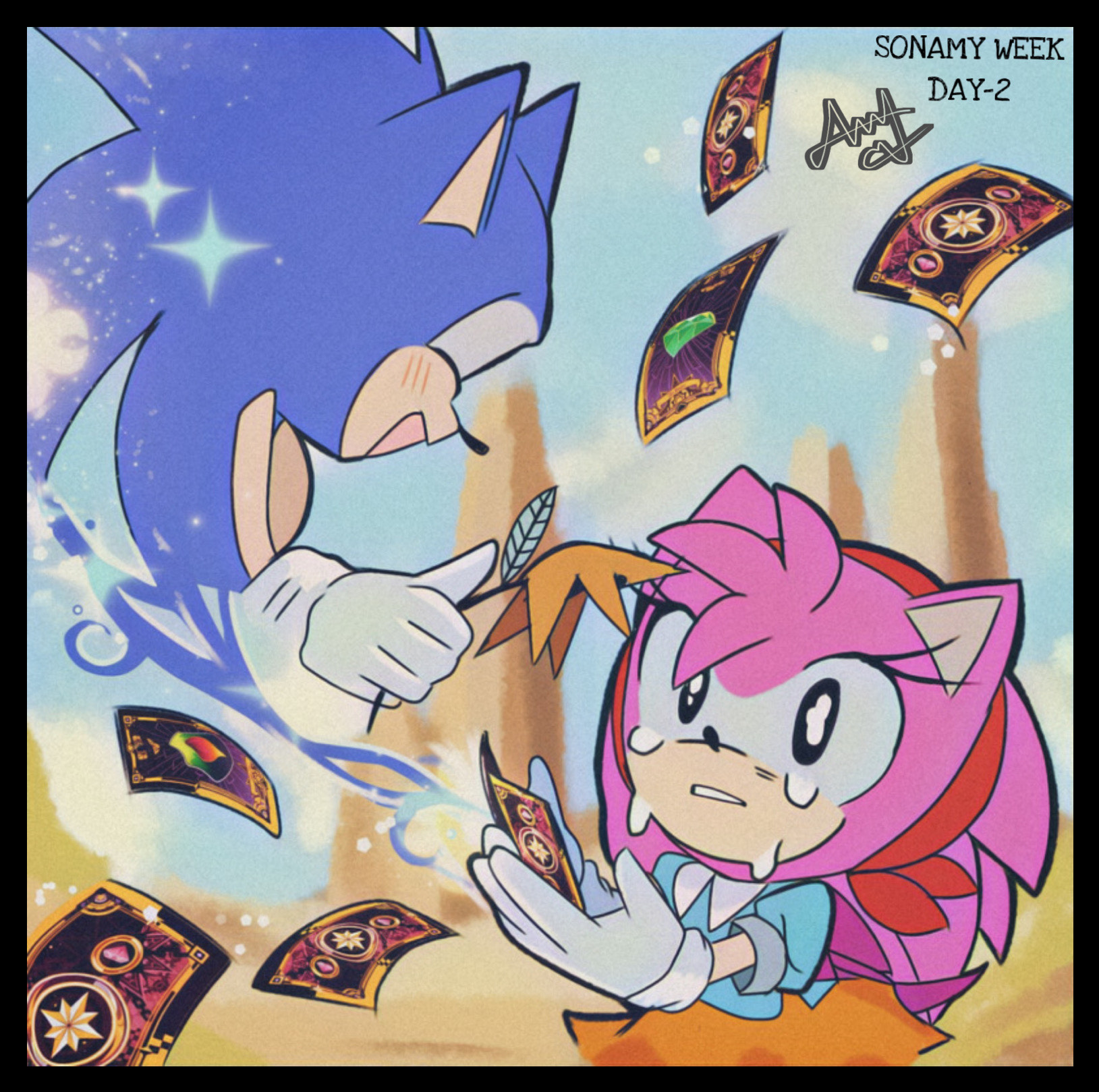 littleartthingys on Twitter: "Sonamy Week! Day-2 Tarottt -Dont cry little amy dear.. You'll find ...