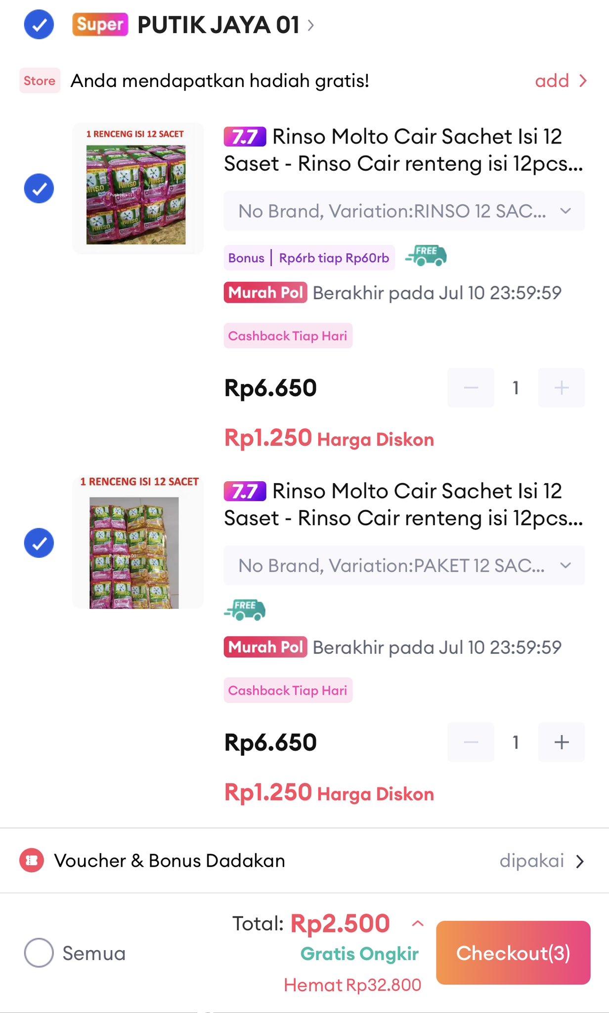 BerburuSale - Base Diskon Kukka on Twitter: "2 renceng Rinso Combo Kebut Rp2.500 ↘️ https://t.co ...