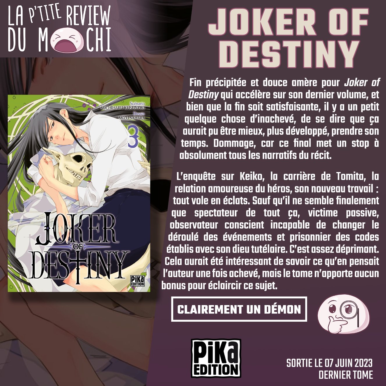 Le Cri du Mochi on Twitter: "Dernier volume un peu précipité pour « Joker of Destiny » chez ...