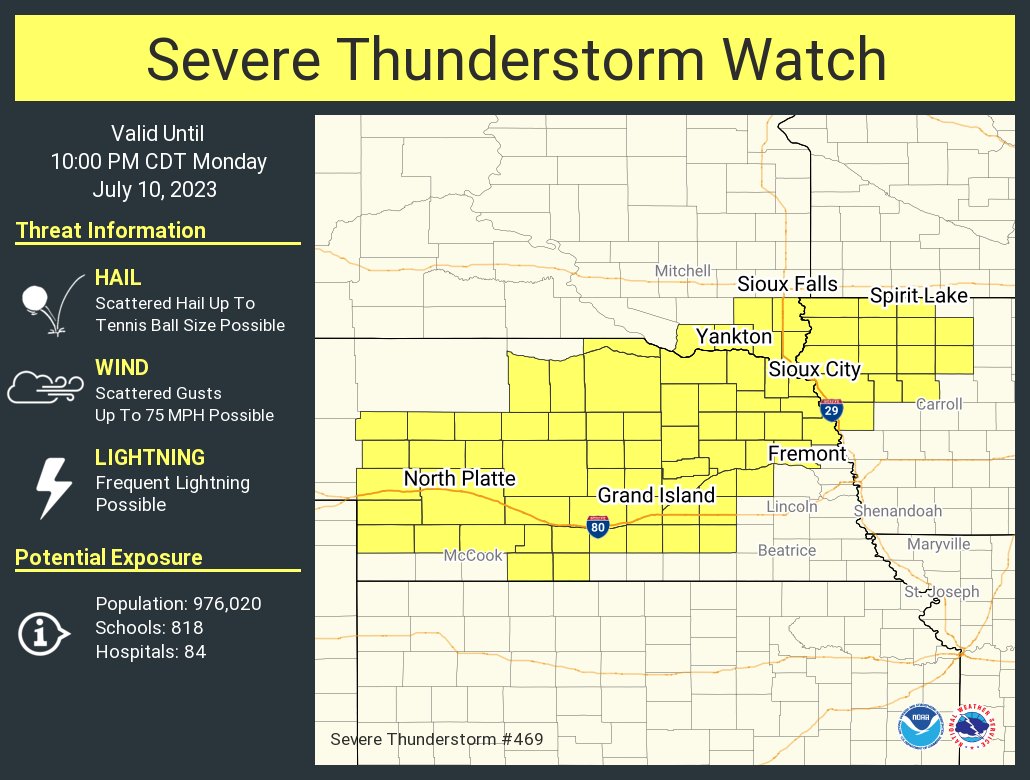 Nws Omaha On Twitter A Severe Thunderstorm Watch Has Been Issued For