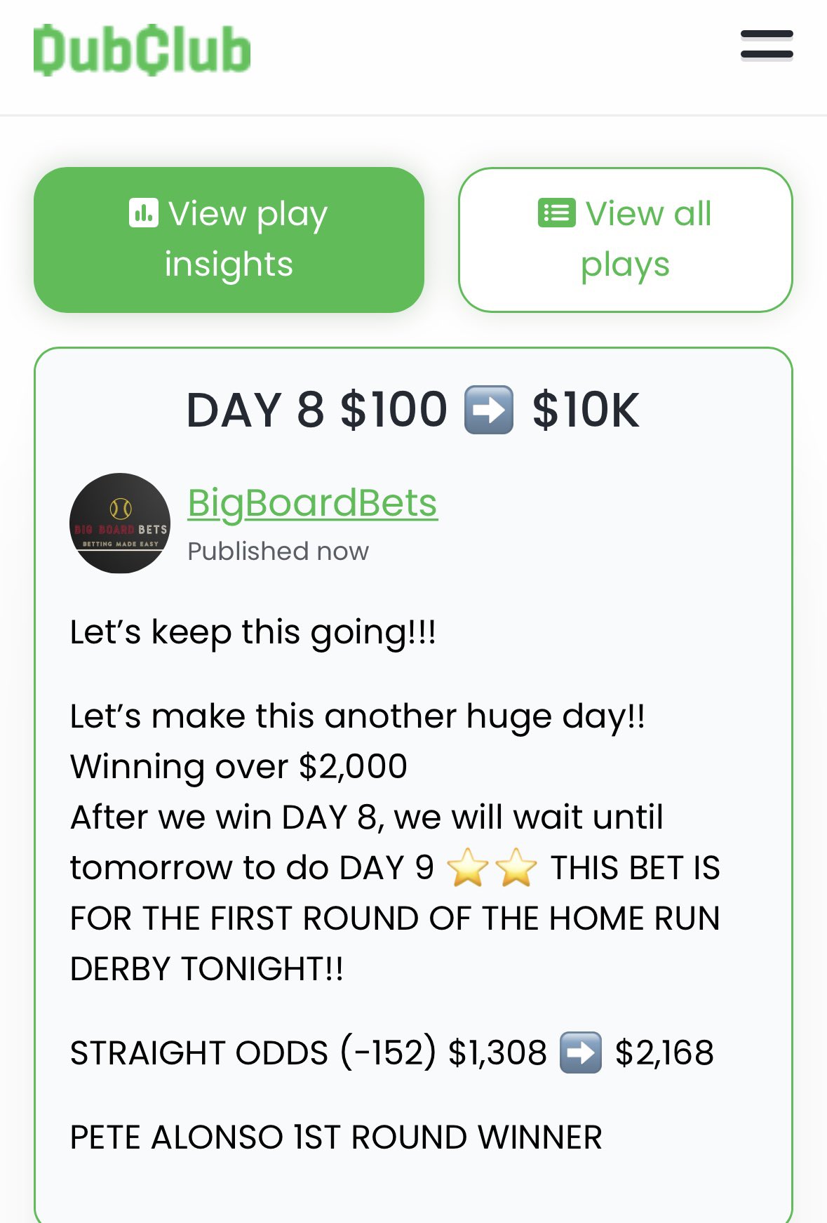 BIG BOARD BETS on Twitter: "DAY 8 ⭐️⭐️⭐️⭐️⭐️⭐️⭐️⭐️ $100 ️ $10,000 IN 10 PLAYS 🚨🚨🚨 After we win ...