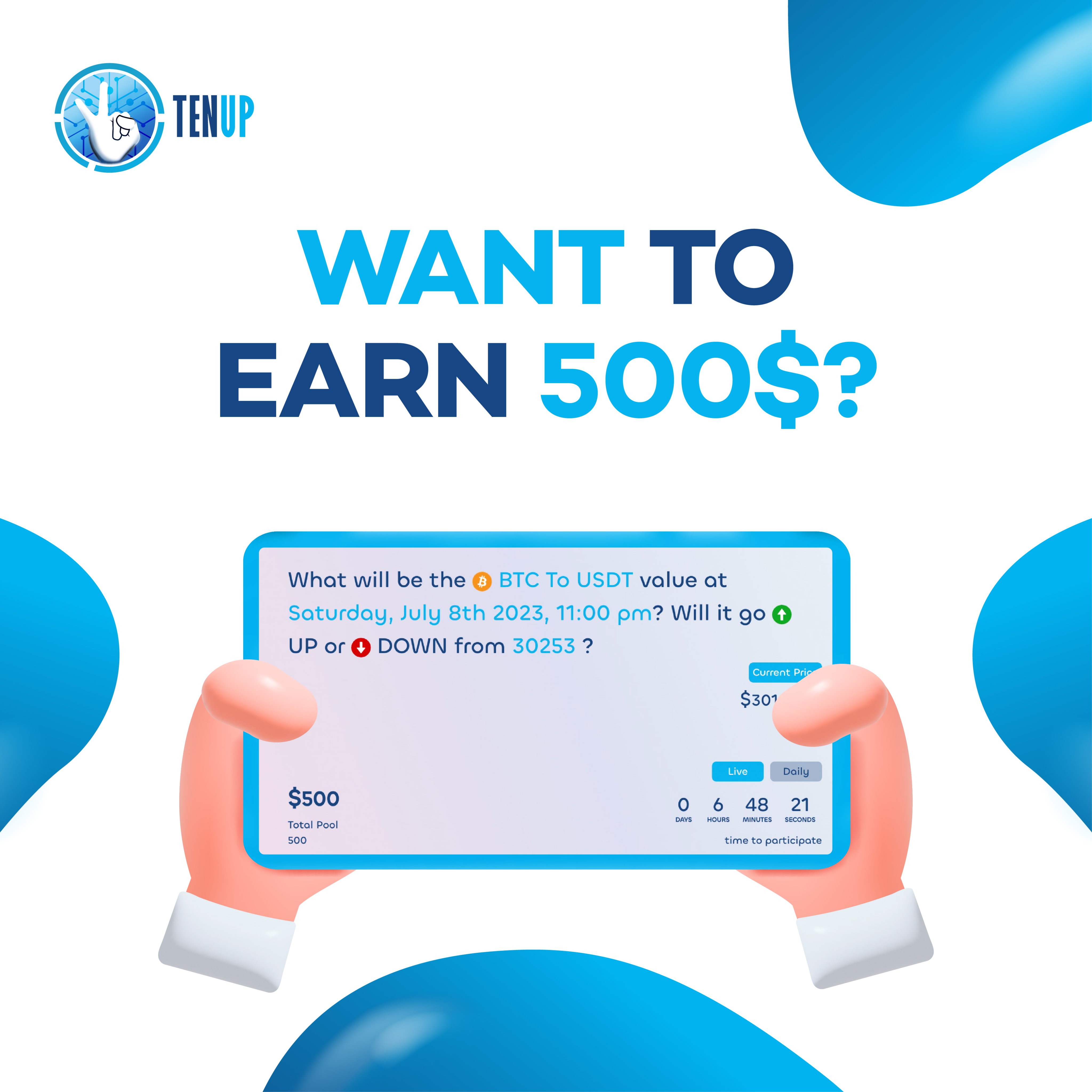 TenUpNation on Twitter: "Earn 500 USDT by participating in the BTC/USDT round on Tenup Analyzer ...