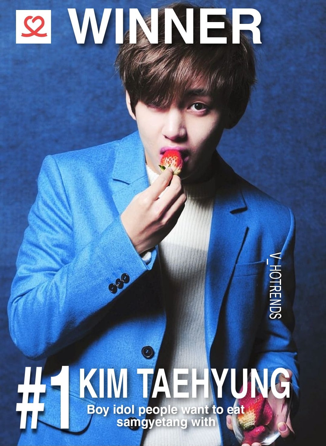 BTS V HOTRENDS on Twitter: "Kim Taehyung BTS V wins #1 place as the "Boy idol fans want to eat ...