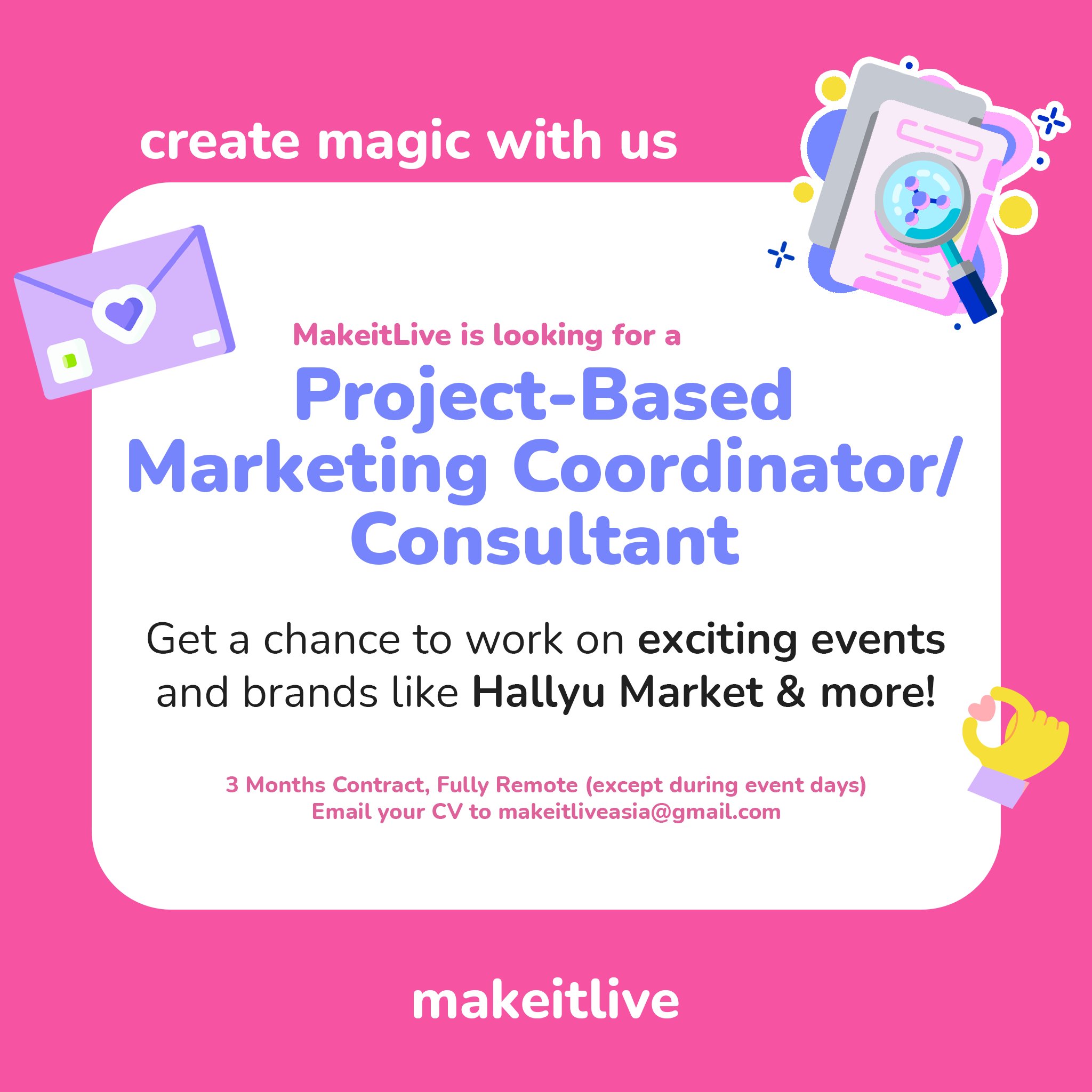 makeitlive on Twitter: "[🩷] Be a part of our growing team and create magic with us through ...