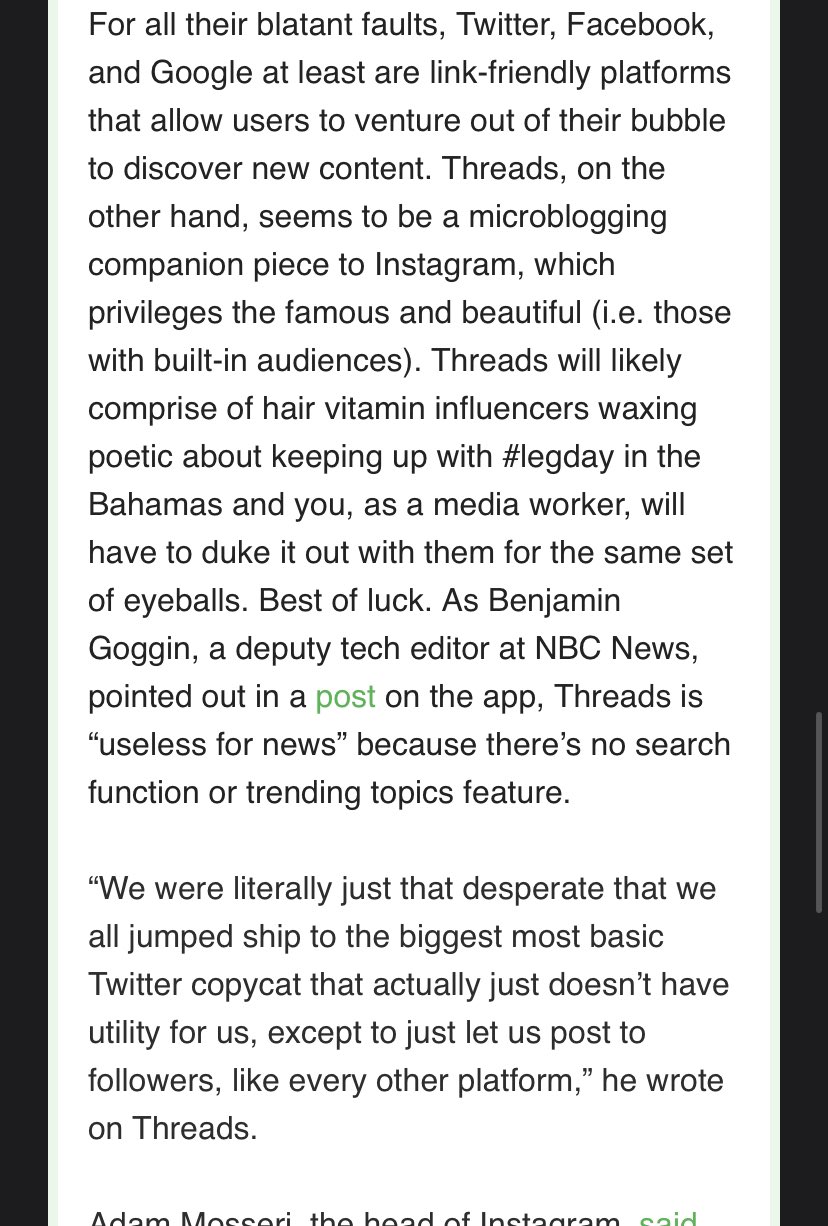 Daniel Spielberger on Twitter: "for this week’s digest, i wrote about why Threads is a BAD idea ...