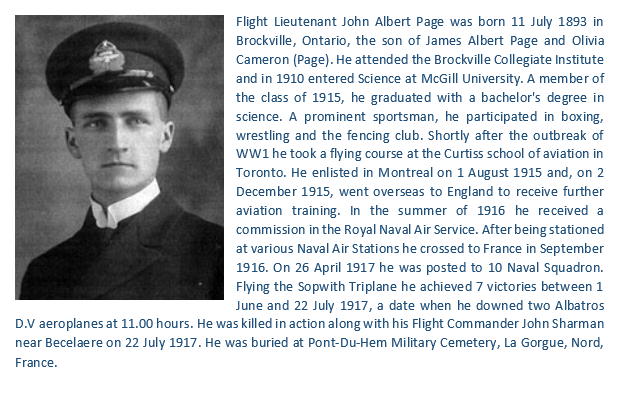 Ron Eisele on Twitter: "Born 11 July 1893 in Brockville, Ontario, 7 victory Sopwith Triplane ace ...