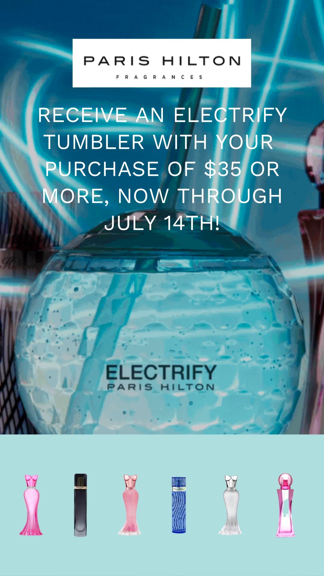 ParisHilton on Twitter: "Get your Electrify limited edition tumbler with any purchase of $35 or ...