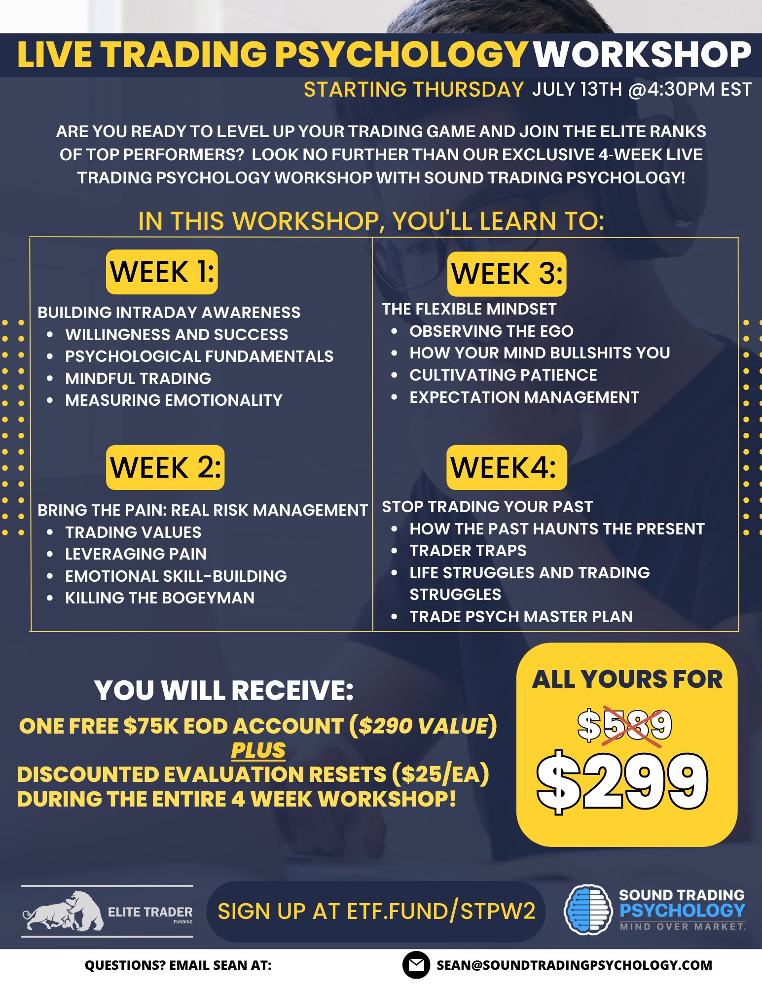 Elite Trader Funding on Twitter: "Apologies for any confusion around the workshop schedule ...