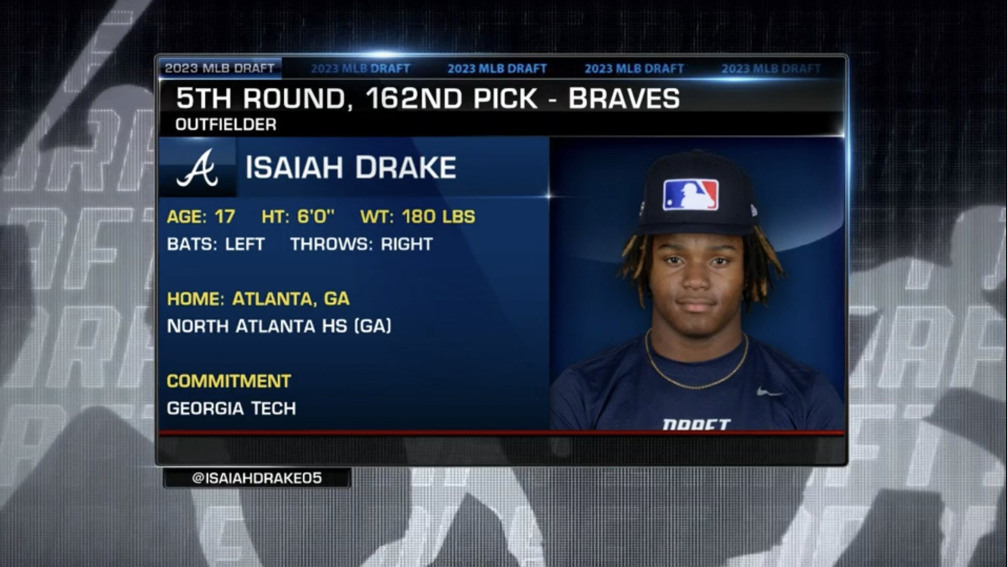 Cole Weintraub on Twitter: "Former @TrentonThunder outfielder Isaiah Drake selected with the ...