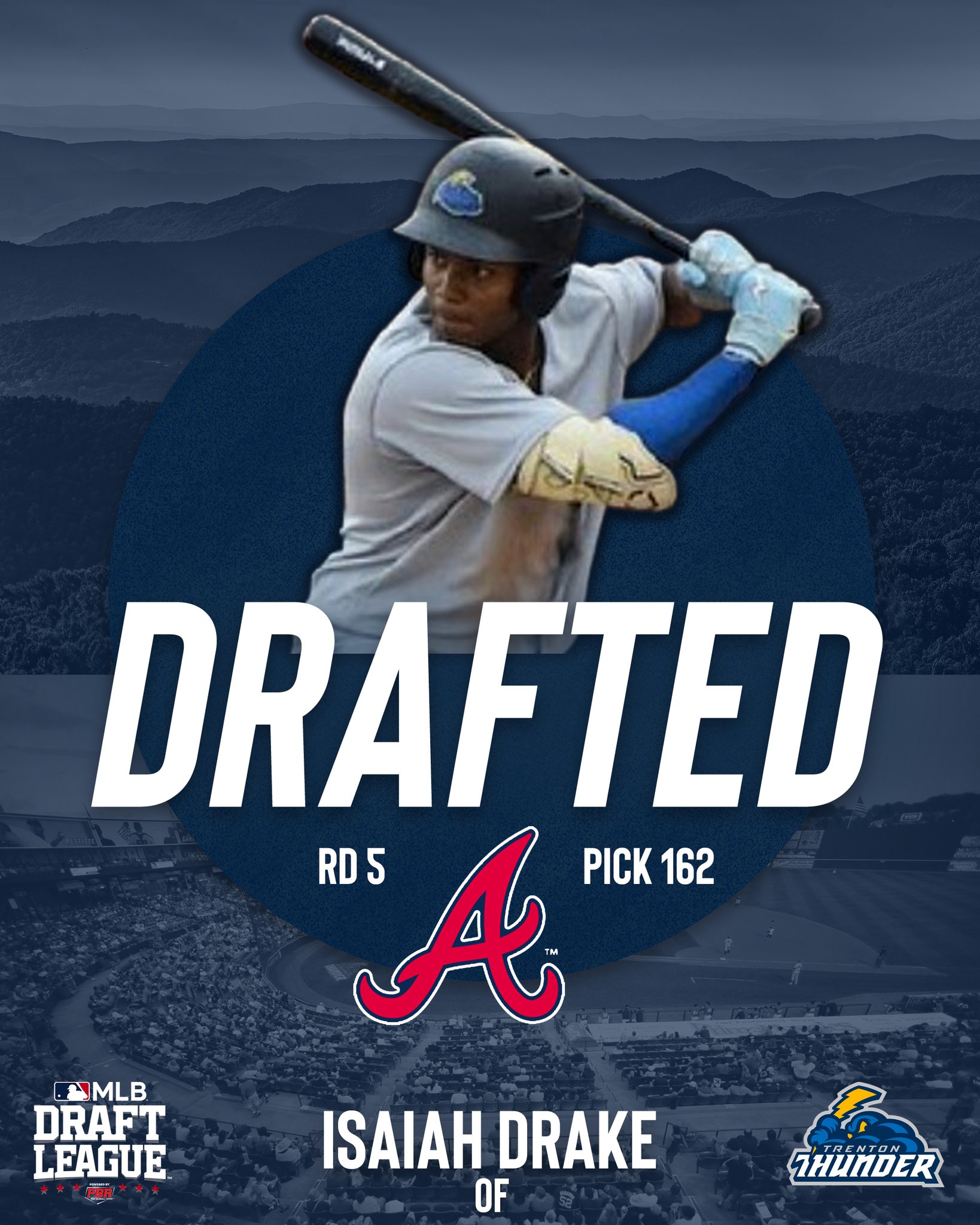 MLB Draft League on Twitter: "Isaiah Drake ️ @Braves Congratulations to 2023 @TrentonThunder OF ...