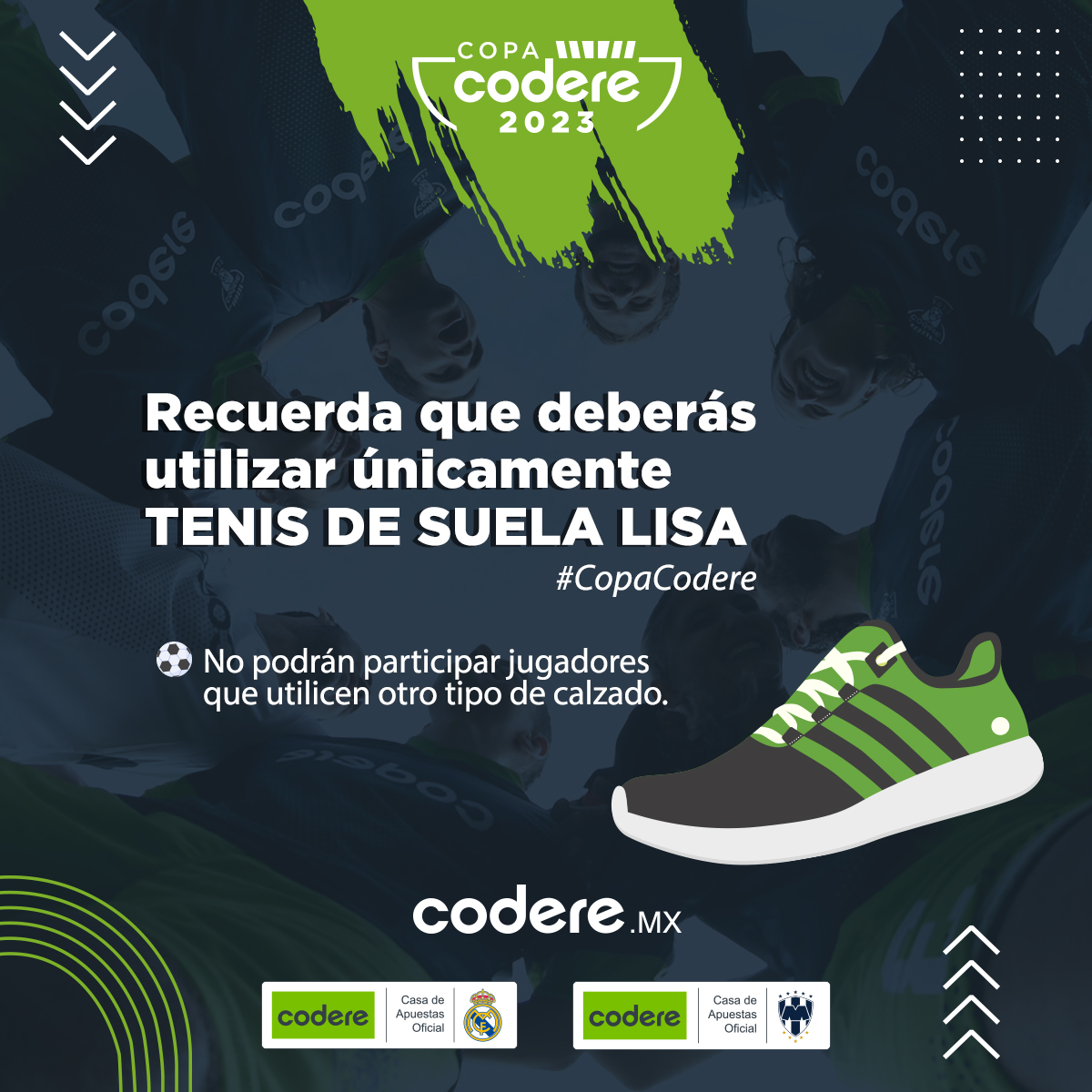 Codere.mx on Twitter: "🆗 ¡ATENTOS! 👟 Sobrinos, recuerden que para disputar la #CopaCodere solo ...