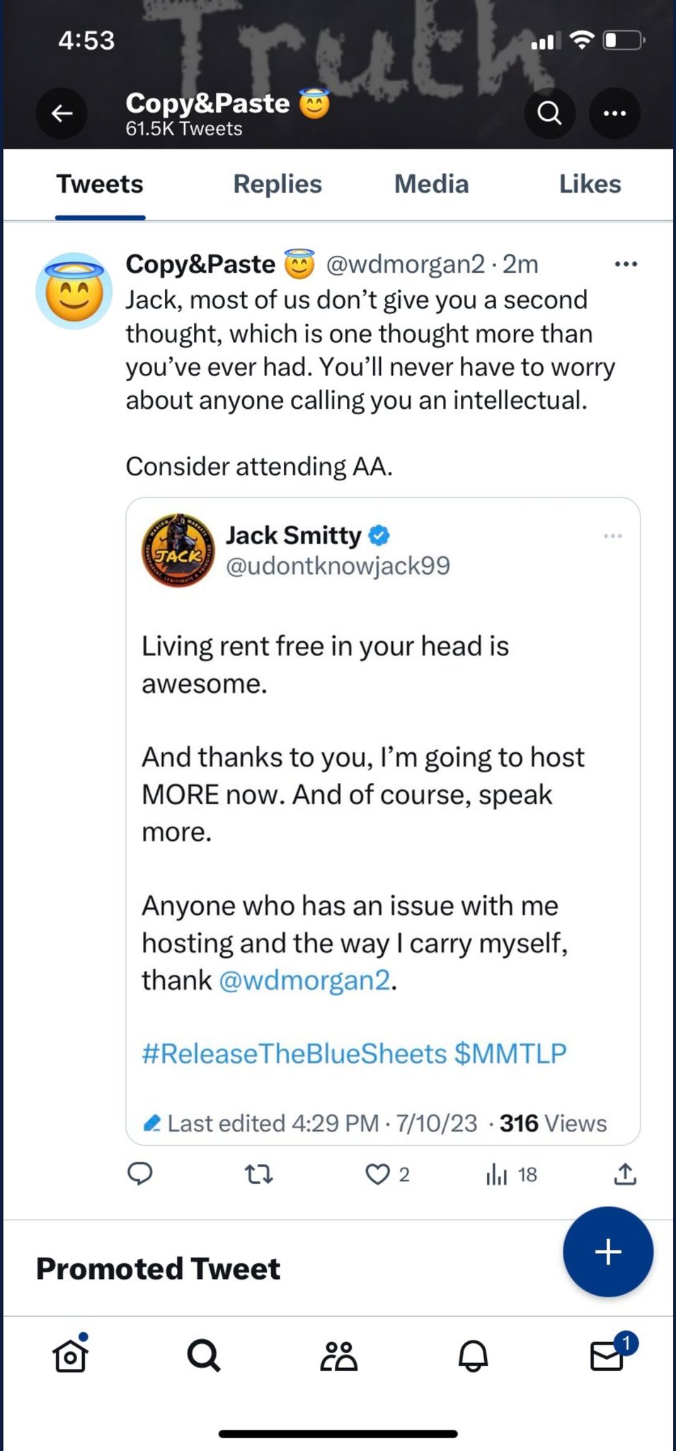 Jack Smitty on Twitter: "Lol, do you obsessively tweet about everyone to whom "most of you" don ...