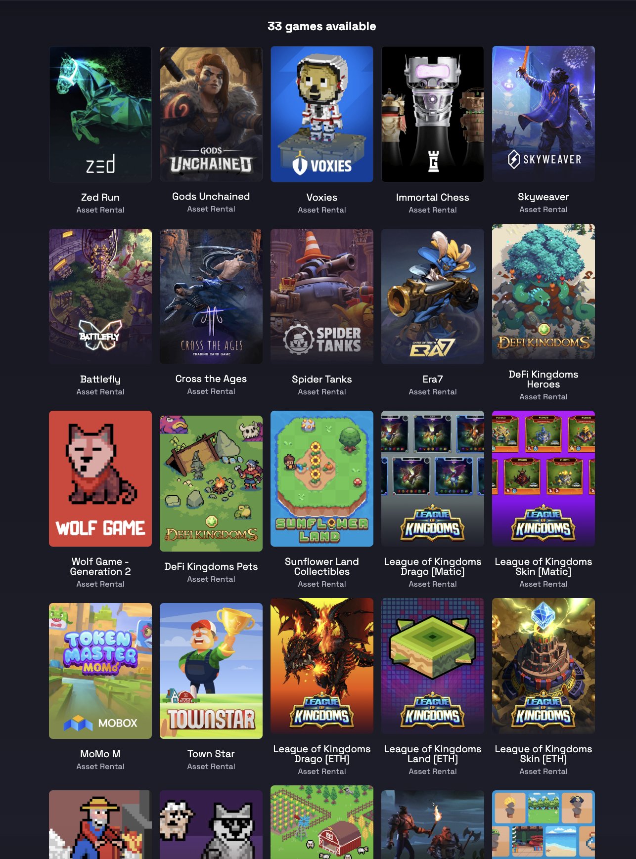 LootRush - rent all gaming NFTs on Twitter: "NFTs from >30 games are available now for rental on ...