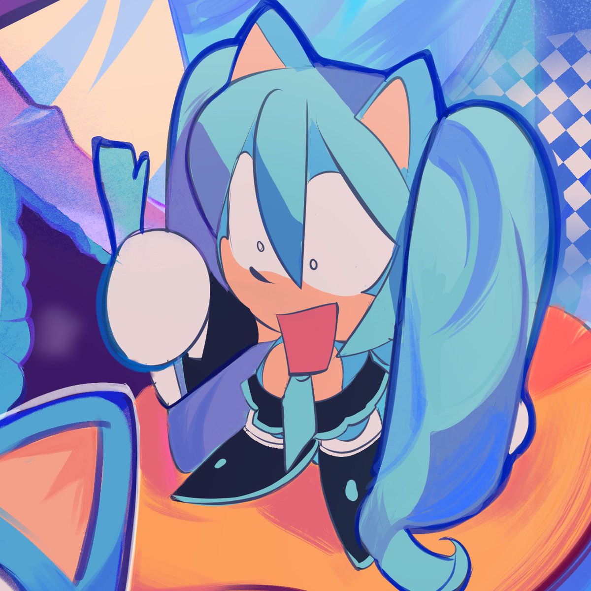 初音ミク 「sonic timee 」|🌈MUNK☁️のイラスト