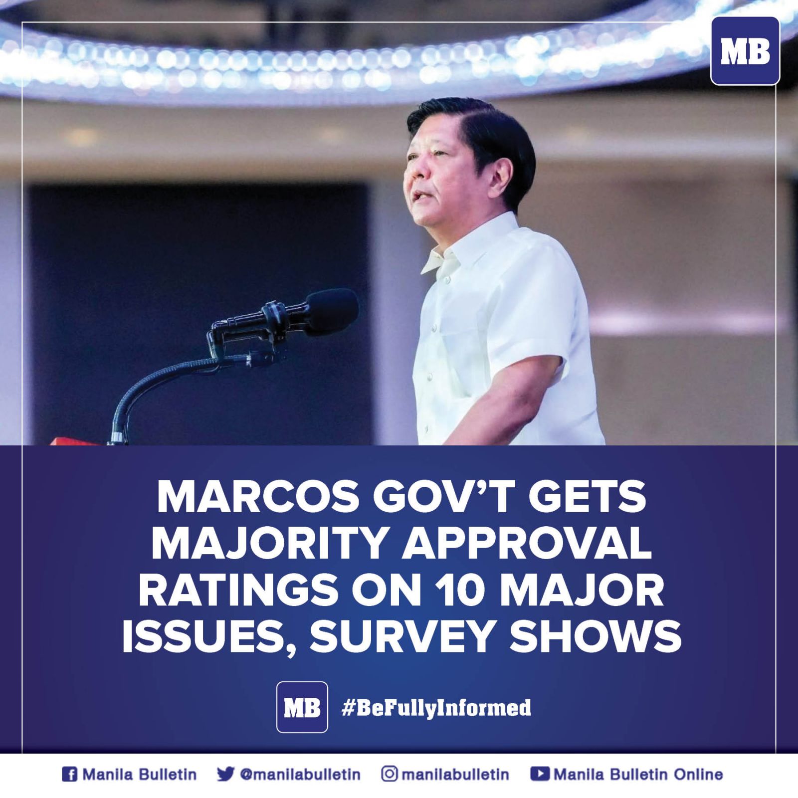 Manila Bulletin News on Twitter: "The Marcos administration received majority approval ratings ...