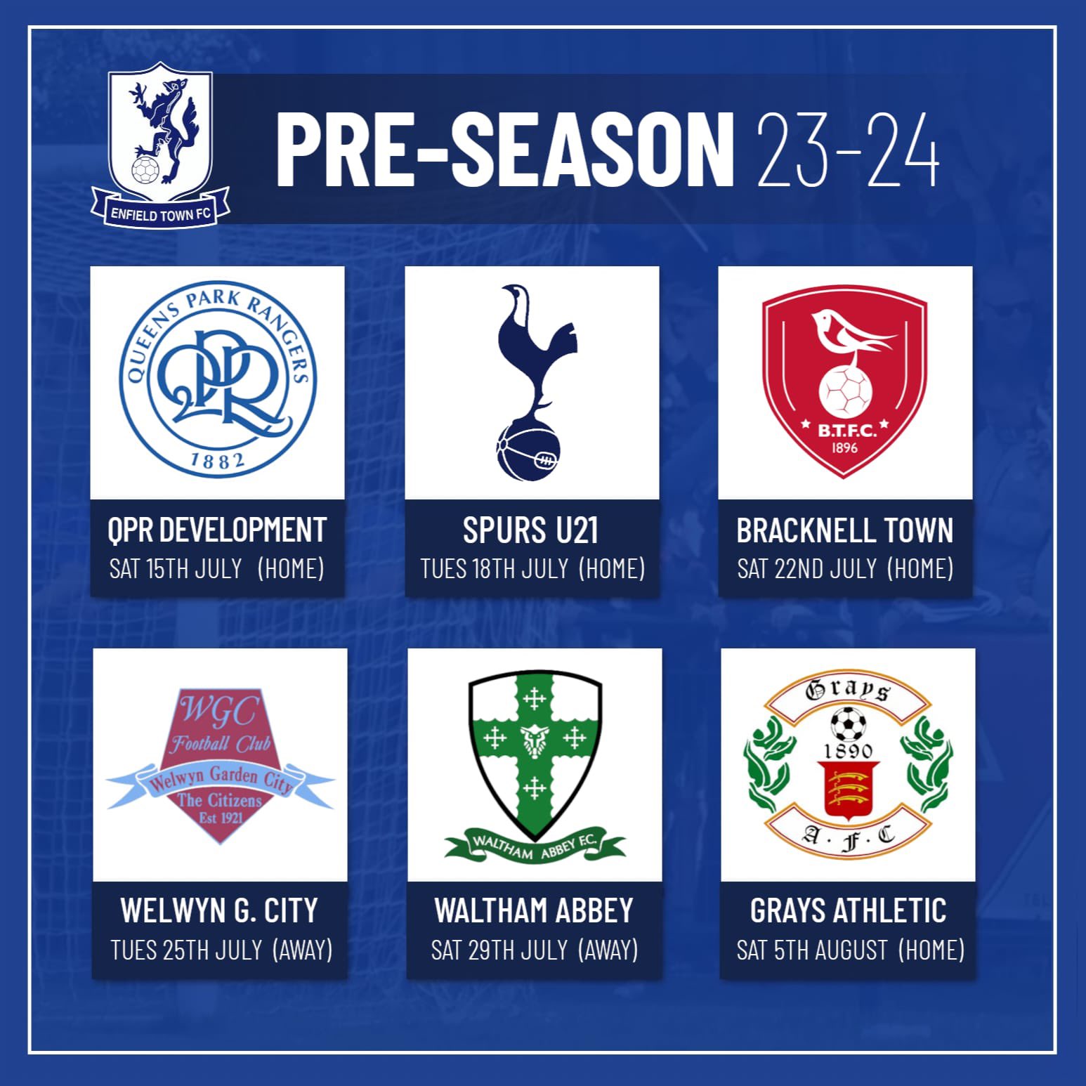 Enfield Town FC on Twitter: "NEW SEASON, NEW CHAPTER BECKONS FOR ENFIELD TOWN FC Pre season ...
