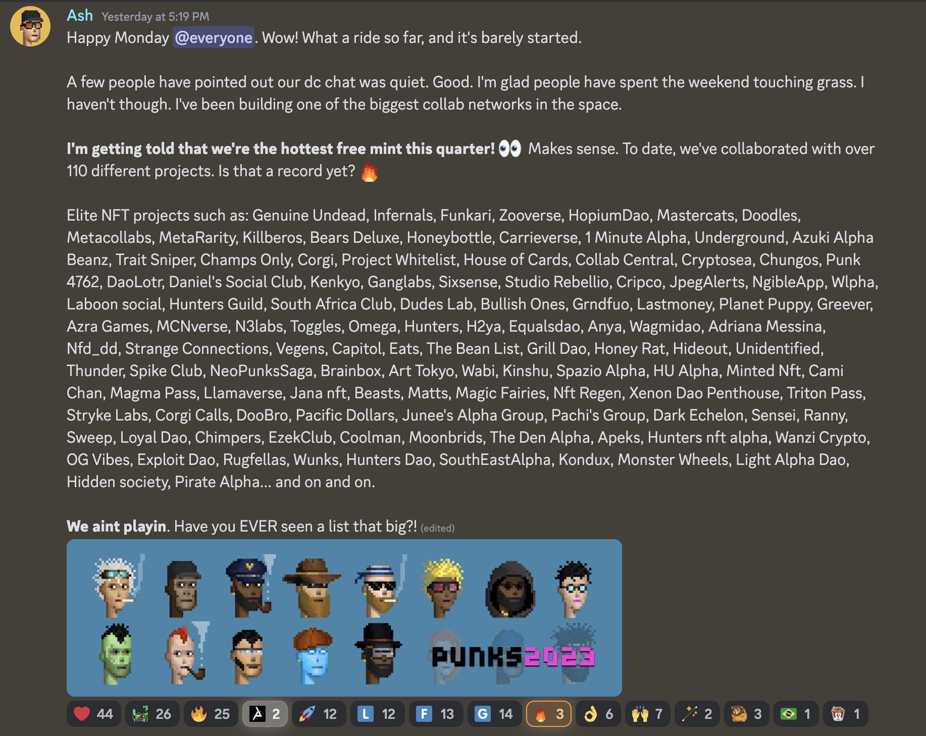 Punks2023 on Twitter: "We ain’t playin! We’ve collabed with over 130 projects now, and can’t ...