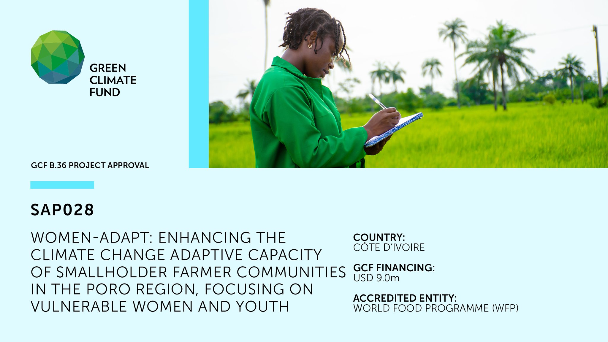 Green Climate Fund on Twitter: "GCF Board #GCFB36 approved #adaptation project SAP028 with @WFP ...