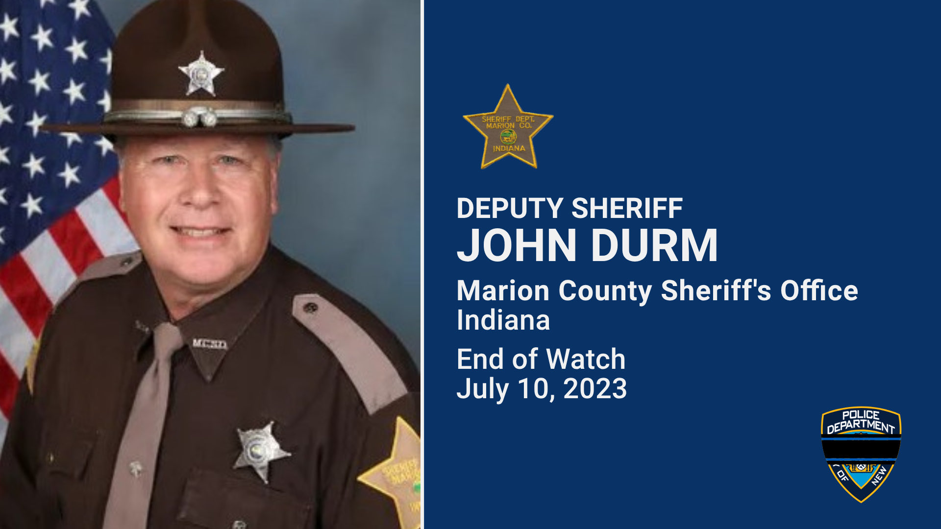 Police Academy on Twitter: "We’re deeply saddened by the loss of Deputy Sheriff John Durm who ...