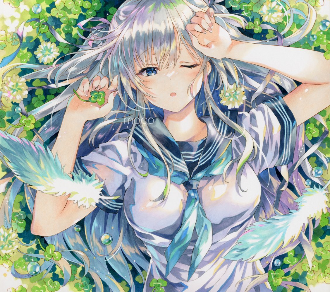 やきうり on Twitter: "RT @moco_mcom: 過去絵1日目＊アナログ絵 🍀「幸せさがし」🍀 #コピック #イラスト #illustration https://t.co ...