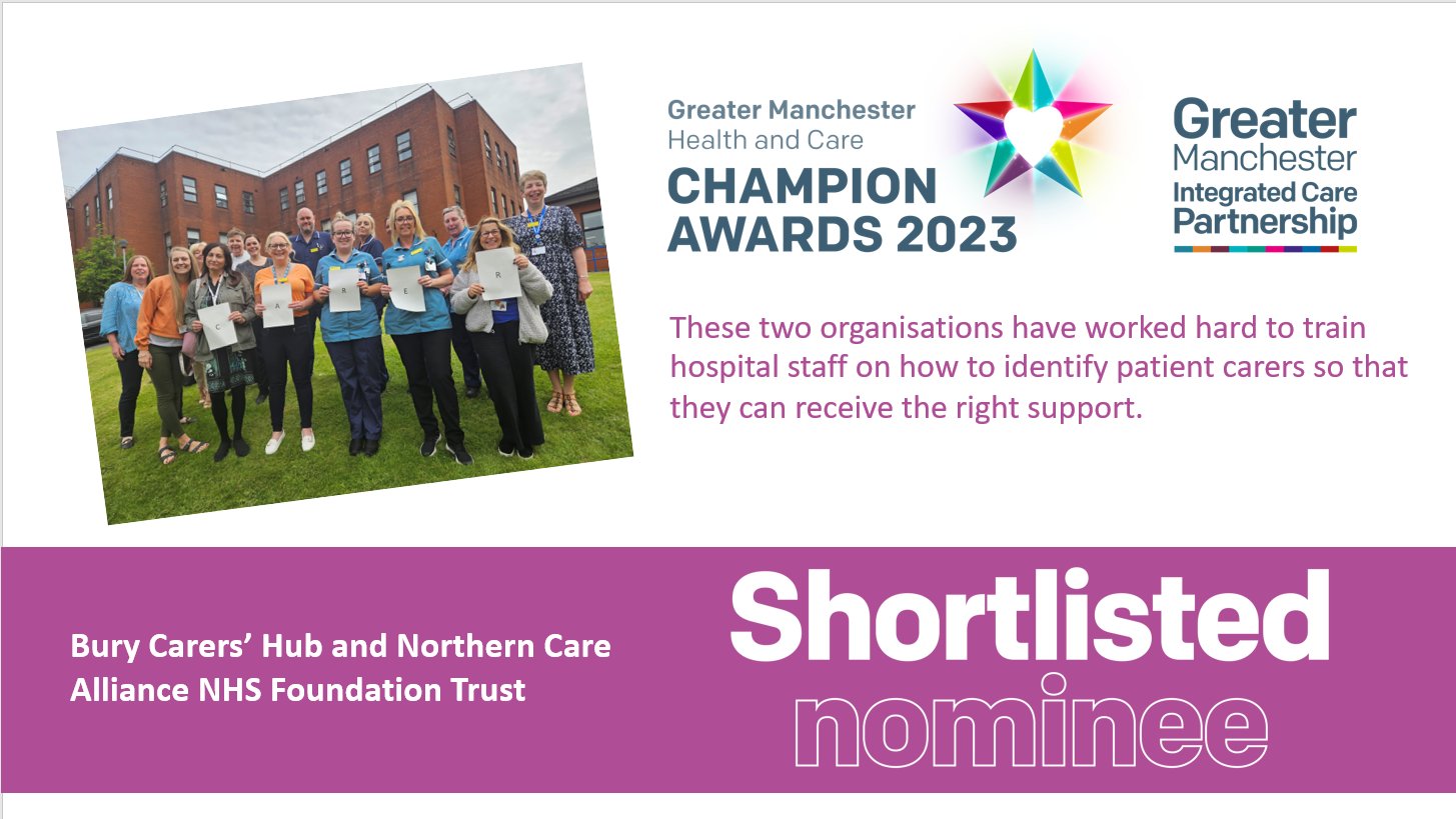 GM Health & Care Champion Awards on Twitter: "Collaboration Award 🏆nominee: The Bury Carers’ Hub ...