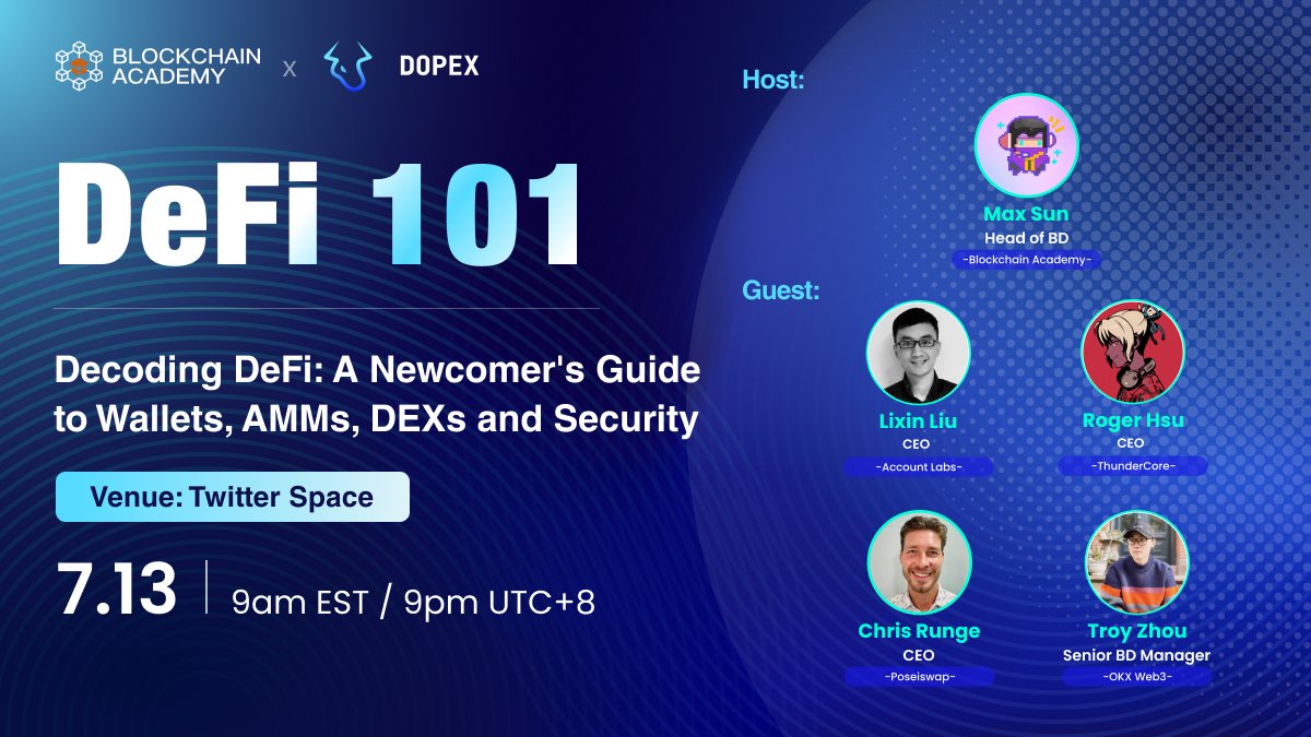 Blockchain Academy Group⛓🎓 on Twitter: "🔥 Get ready for an EPIC Twitter Space - DeFi 101 #2 ...