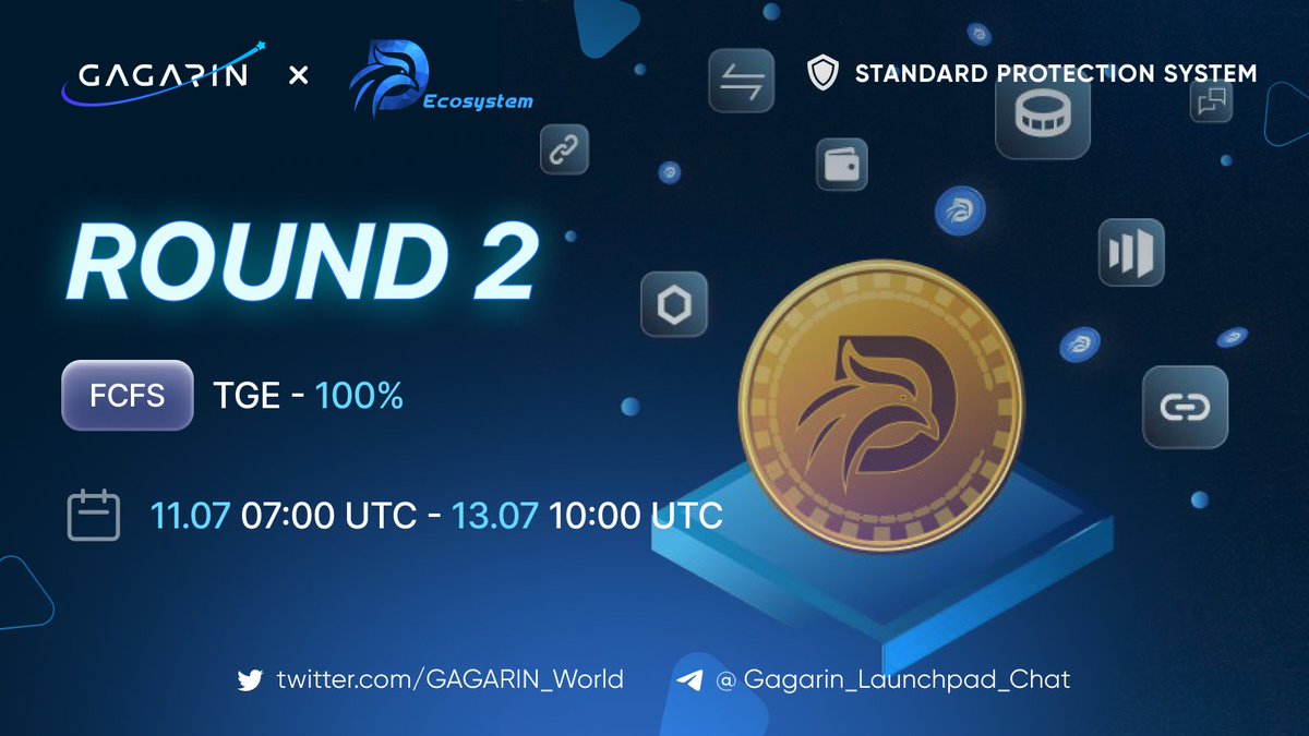 GAGARIN Launchpad on Twitter: "🚀 Round TWO for RISK FREE #IDO of @d_ecosystem on @GAGARIN_World ...