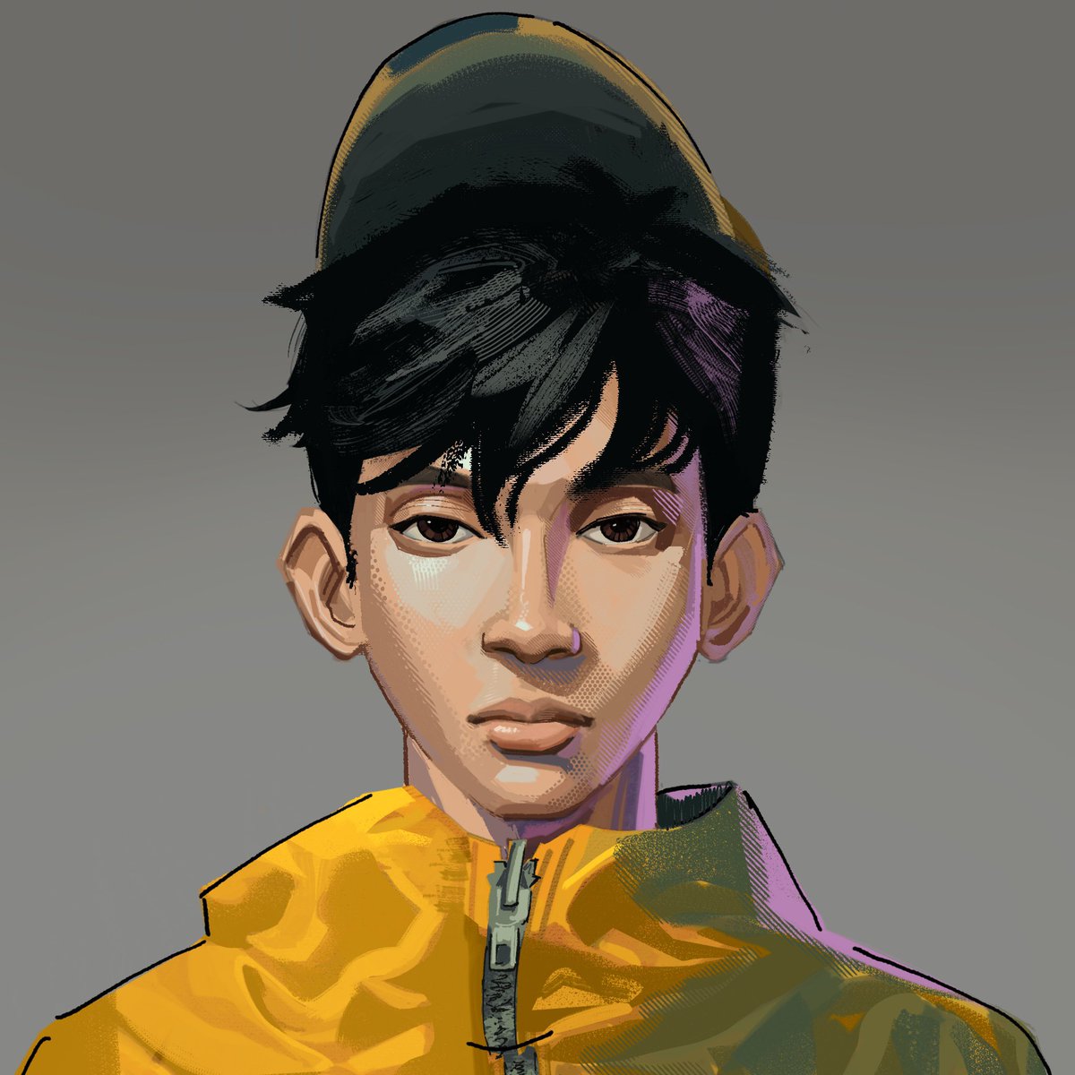 「made another version with my hair down b」|Hanchi のイラスト