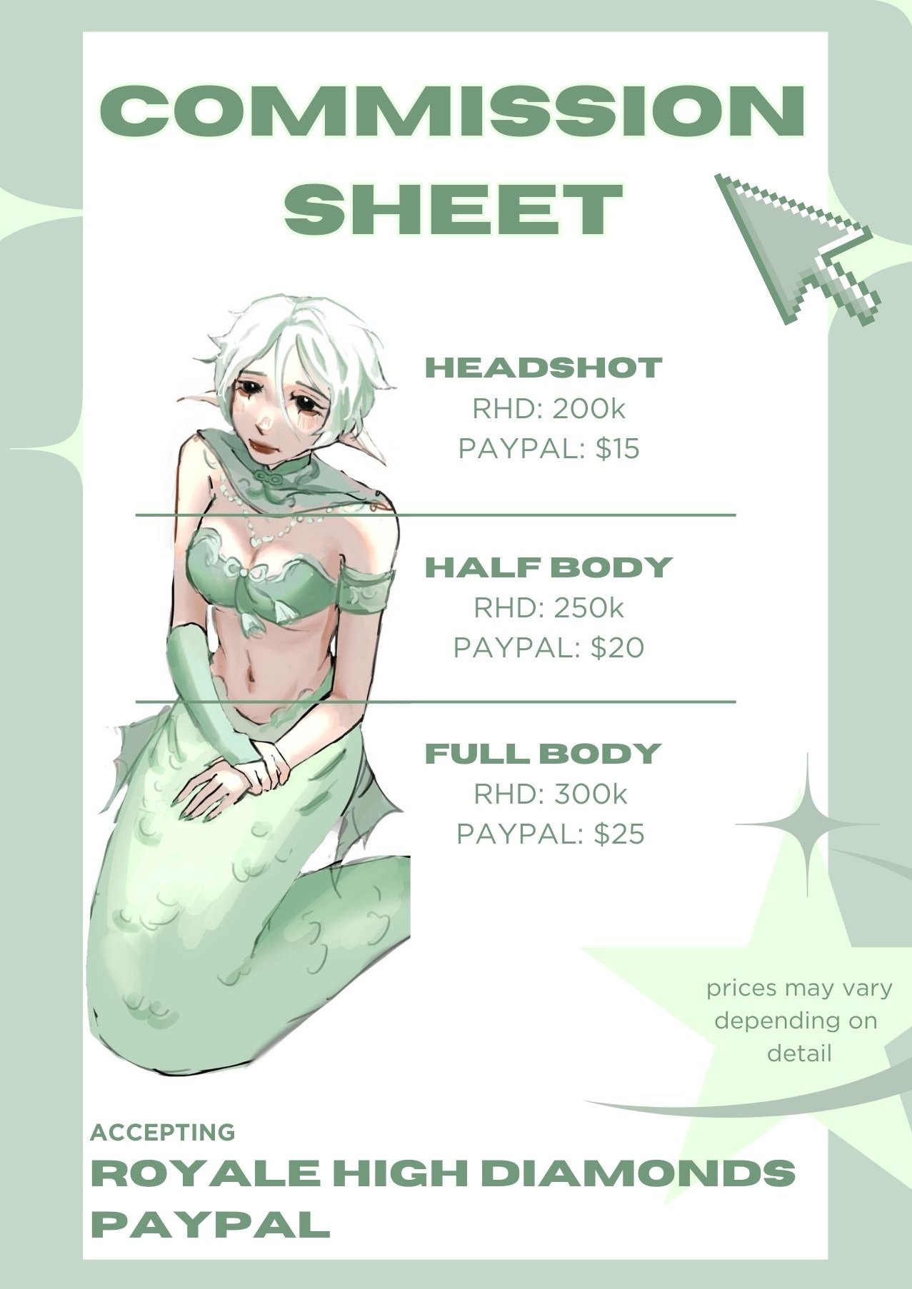 CC 💗commissions open on Twitter: "New commission prices 💗 More examples on my profile and in ...