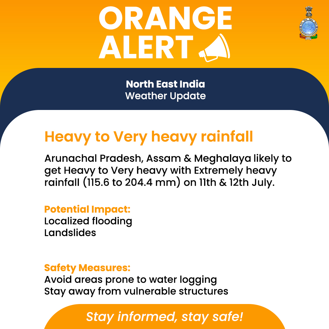 India Meteorological Department on Twitter: "⚠️ Orange Alert ⚠️: #ArunachalPradesh, #Assam & # ...