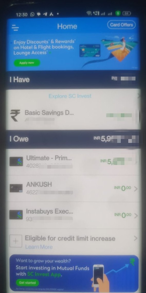Ankush Sardana 🇮🇳 अंकुश सरदाना on Twitter: "Standard Chartered offering the Limit Enhancements ...