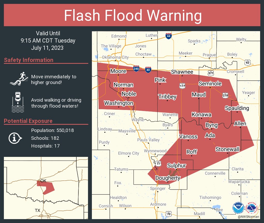 Nwsflashflood On Twitter Flash Flood Warning Including Norman Ok