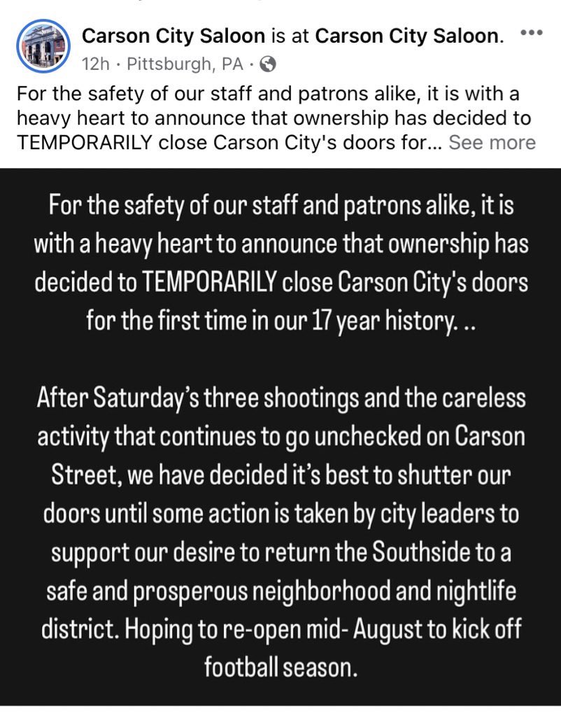 Jessica Guay on Twitter: "Carson City Saloon temporarily closed due to concerns about safety in ...