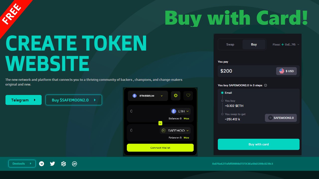 Joey on Twitter: "Create cool token website, DEX integrated and users can buy with card too ...