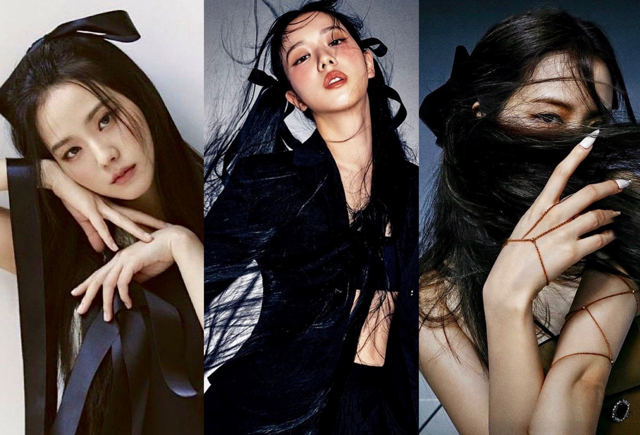 On Twitter Its Iconic When Kim Jisoo Wears Ribbon Hairstyles