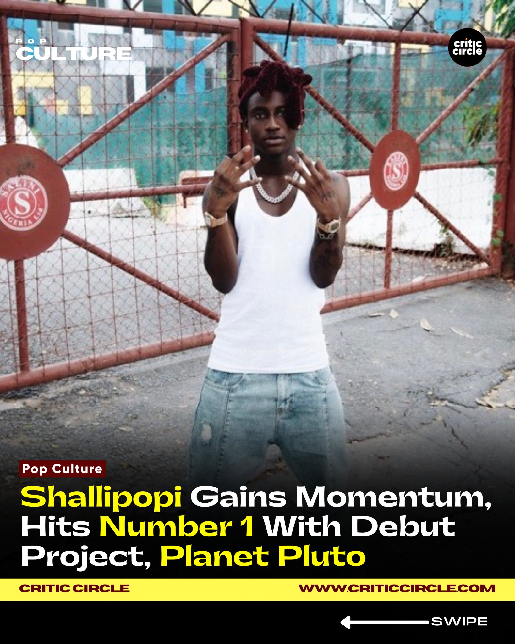 CRITIC CIRCLE on Twitter: "Shallipopi Gains Momentum, Hits Number 1 With Debut Project, Planet ...