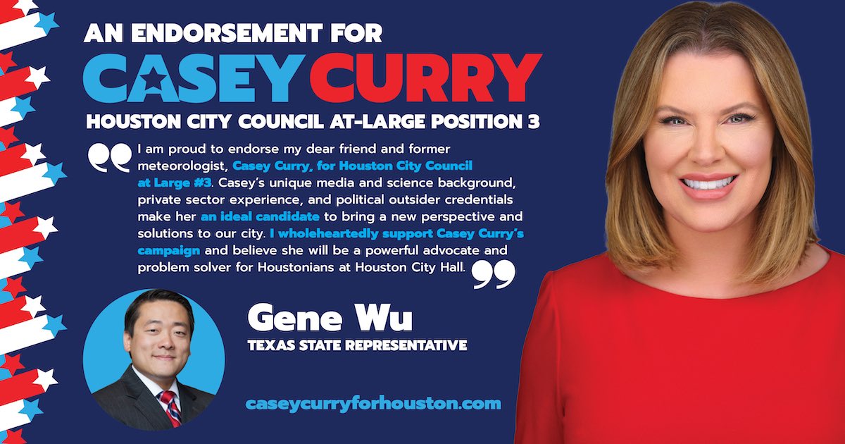 Casey Curry on Twitter: "Exciting news to share! Texas State Representative Gene Wu (HD 137 ...