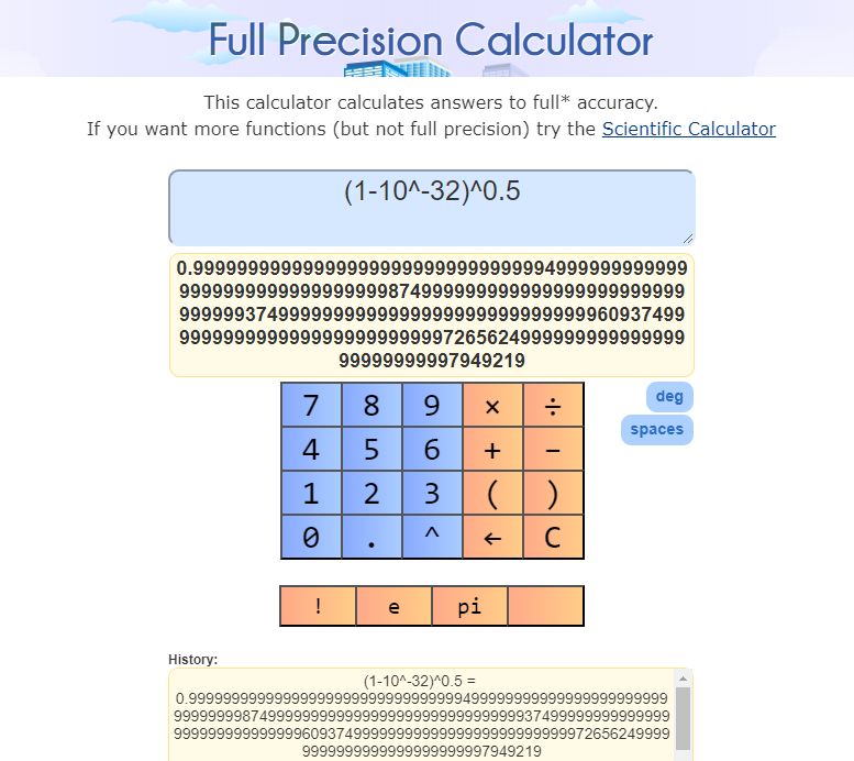 ToughSF on Twitter: "Thank you Full Precision Calculator! The Beta of a 10 PeV electron is about ...