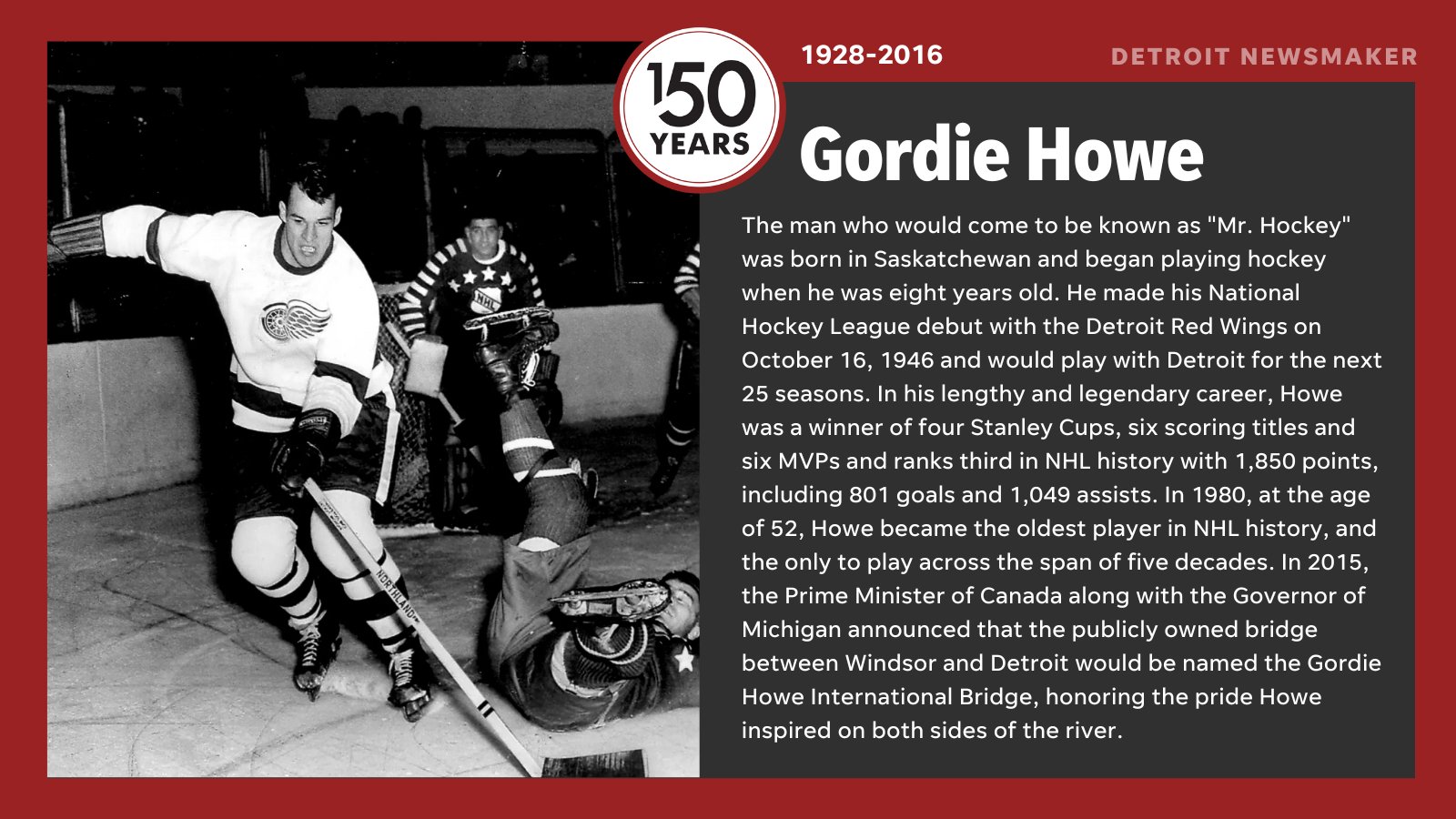 The Detroit News on Twitter: "#DetroitNews150 newsmaker: Gordie Howe ...