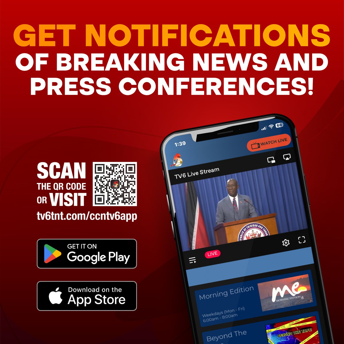 CCN TV6 on Twitter: "📢Check out the New CCN TV6 App Get alerts 🔔 on breaking news and 🎤 live ...
