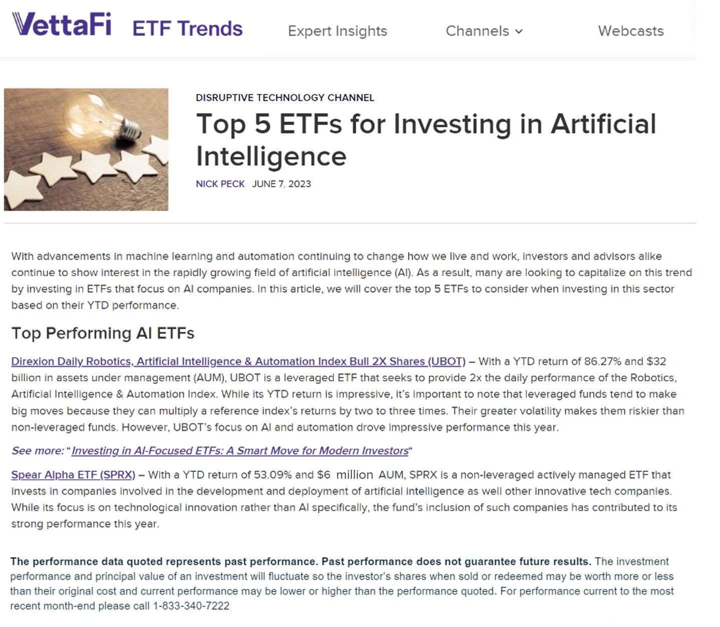 IvanaSPEAR on Twitter: "Excited to share that Spear Alpha ETF (SPRX) was named one of top 5 ETFs ...