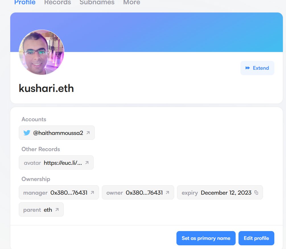 Kushari.eth/Haitham on Twitter: "KUSHARI.ETH DAILY ENS SHILLING 🔥🔥 Drop all your #ENS Names /ENS ...