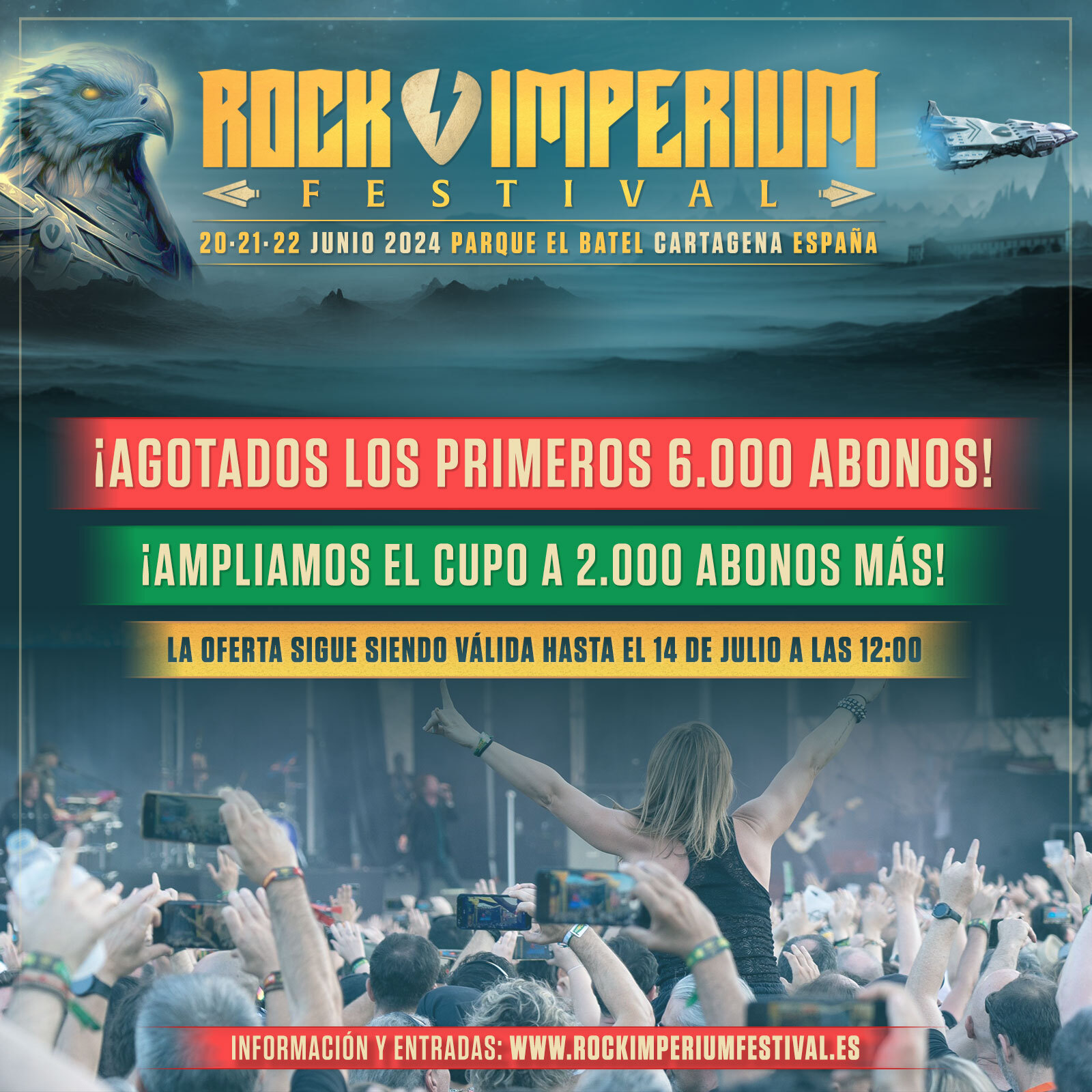 Rock Imperium Festival on Twitter: "💥 ¡AGOTADOS LOS PRIMEROS 6.000 ABONOS PARA ROCK IMPERIUM ...