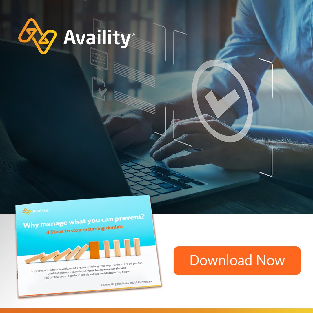 Availity on Twitter: "Bad news for #providers: 65% of claim denials are never resubmitted. The ...