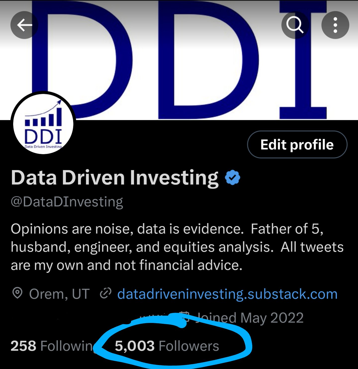 Data Driven Investing on Twitter: "I crossed 5000 followers today. Thank you to everyone who ...