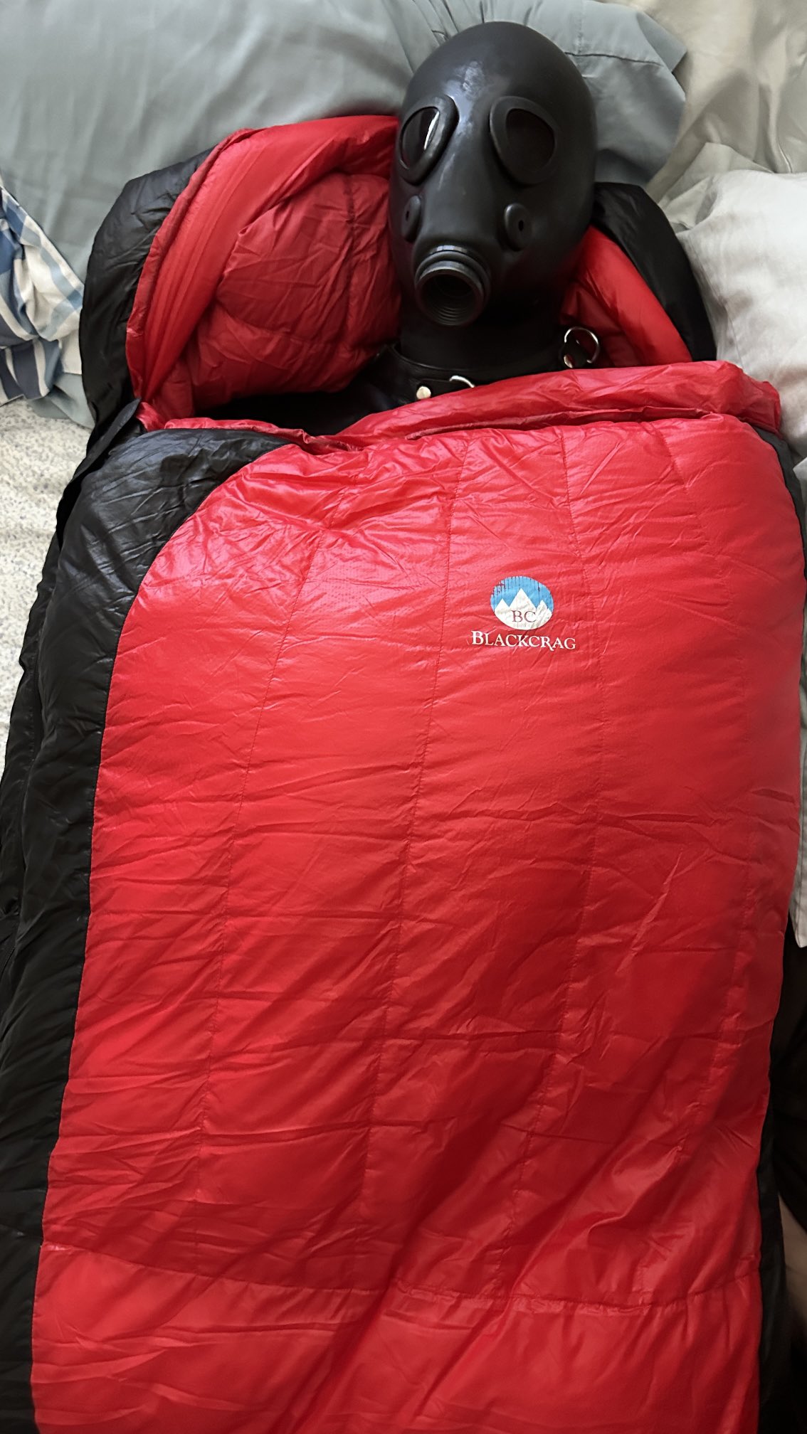 Dask & Peet on Twitter: "Dask in the hazmat suit, 3mm thick rubber mask, locked in the leather ...