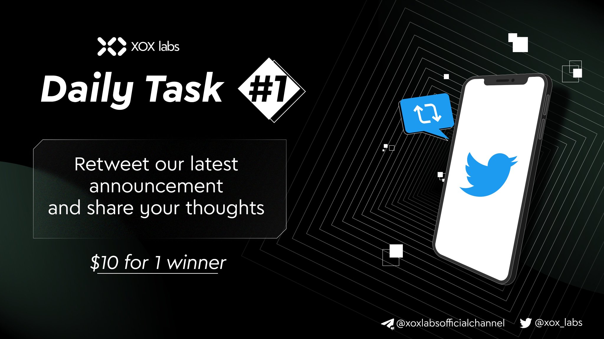 XOX Labs on Twitter: "🎉 Exciting News! Introducing our Daily Tasks Series! Daily Task #1: Prize ...